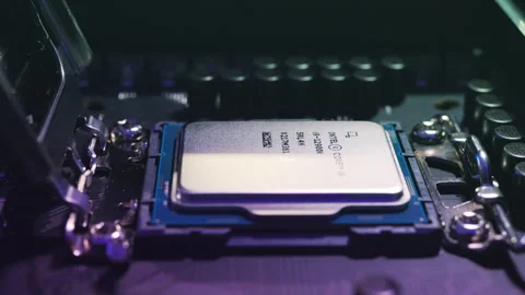 Intel Computer CPU Asus Motherboard Tech... | Stock Video | Pond5
