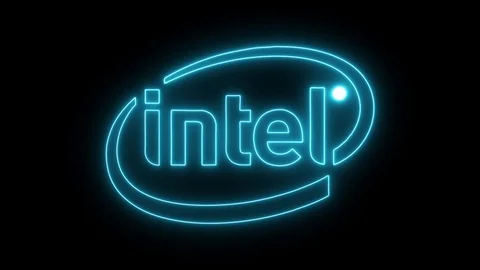 Intel Logo With Neon Lights | Stock Video | Pond5
