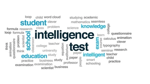Intelligence test animated word cloud. K... | Stock Video | Pond5