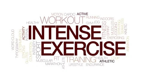 Intense exercise animated word cloud. Ki... | Stock Video | Pond5