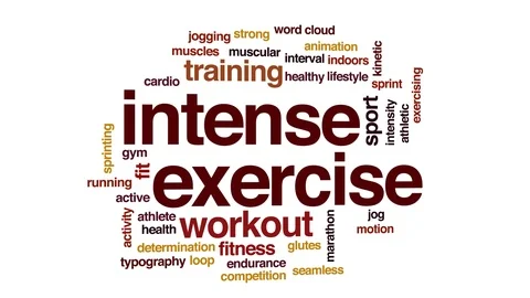 Intense exercise animated word cloud. Ki... | Stock Video | Pond5