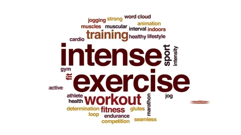 Intense exercise animated word cloud. Ki... | Stock Video | Pond5