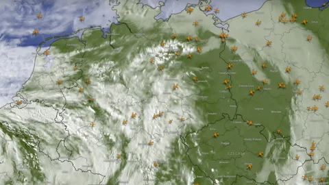 Interactive map of air traffic. Europe. | Stock Video | Pond5
