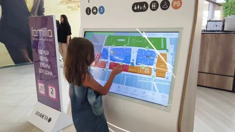 Interactive map in a modern shopping cen... | Stock Video | Pond5