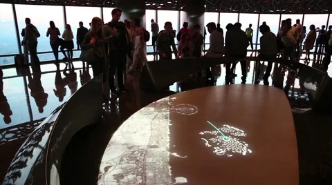 Interactive map on observation deck insi... | Stock Video | Pond5