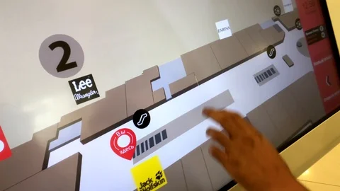 Interactive map of the shopping center, ... | Stock Video | Pond5