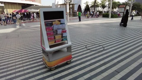Interactive robot at the Expo 2020 in Du... | Stock Video | Pond5