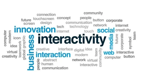 Interactivity animated word cloud, text ... | Stock Video | Pond5