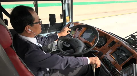 Intercity bus driver in South Korea | Stock Video | Pond5