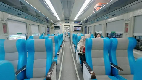 Intercity train interior view from camer... | Stock Video | Pond5