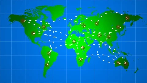 Flights Map Stock Footage ~ Royalty Free Stock Videos | Pond5