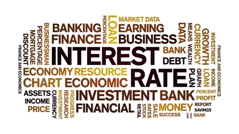 interest rate animated word cloud,animat... | Stock Video | Pond5