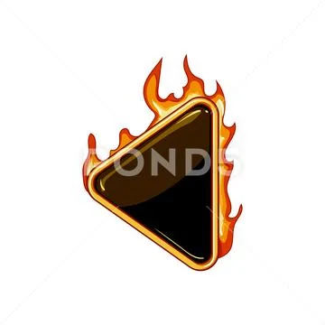 Interface fire game button cartoon vector illustration: Graphic #260562077