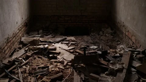 Interior of an abandoned room destroyed ... | Stock Video | Pond5
