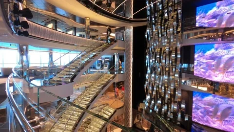 Interior of the Atrium in the at new cru... | Stock Video | Pond5