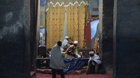 Interior of the church of Bete Medhane A... | Stock Video | Pond5