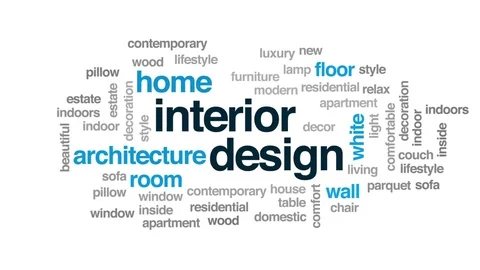 Interior design animated word cloud, tex... | Stock Video | Pond5