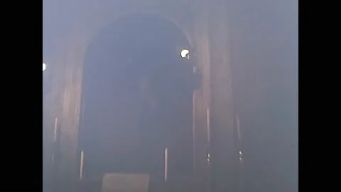 interior of a dimly lit 70s castle | Stock Video | Pond5