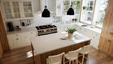Wooden Kitchen Island Stock Footage ~ Royalty Free Stock Videos | Pond5