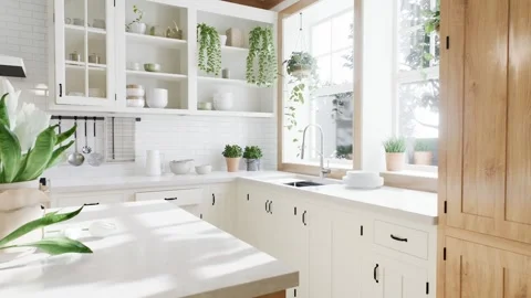 Wooden Kitchen Interior Stock Footage ~ Royalty Free Stock Videos | Pond5