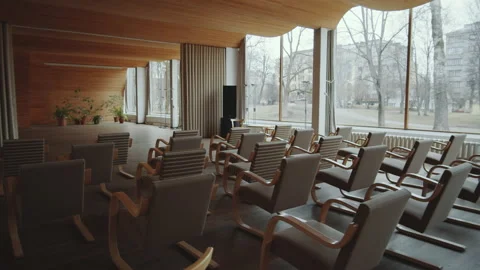 Interior of Modern Library Auditorium | Stock Video | Pond5