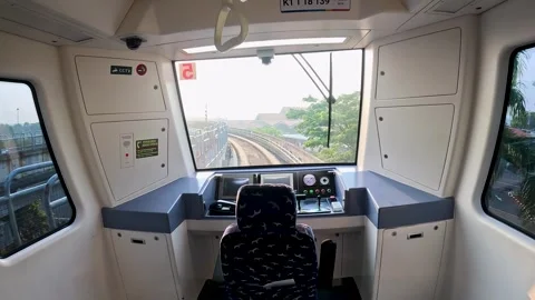 Interior of MRT Skytrain at Soekarno Hat... | Stock Video | Pond5