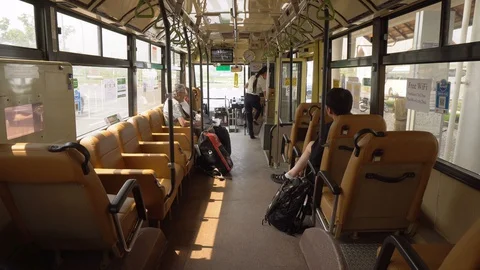 Interior of Old Japanese City Bus From 1... | Stock Video | Pond5