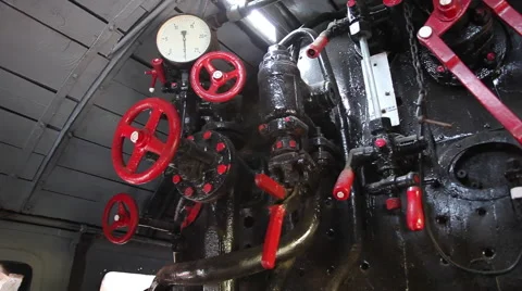 Interior of an old steam engine locomoti... | Stock Video | Pond5