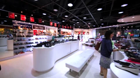 Interior of a shoe store in Hong Kong ma... | Stock Video | Pond5
