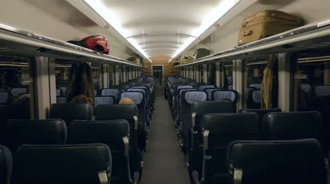 Interior train at night | Stock Video | Pond5