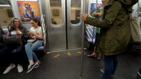 Interior of train in subway | Stock Video | Pond5