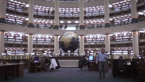 Interior view of an amazing crowded libr... | Stock Video | Pond5