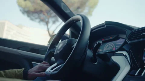 Interior view of driving car in slow mot... | Stock Video | Pond5