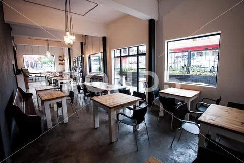 Interior view of Empty coffee shop cafe and bakery ~ Premium Photo ...