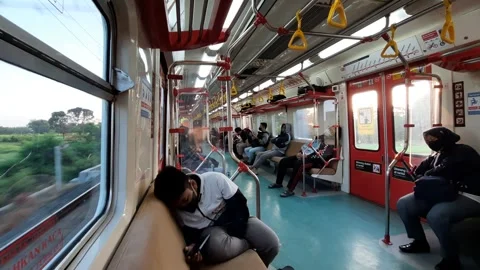 Interior view of KRL Commuter Rail with ... | Stock Video | Pond5