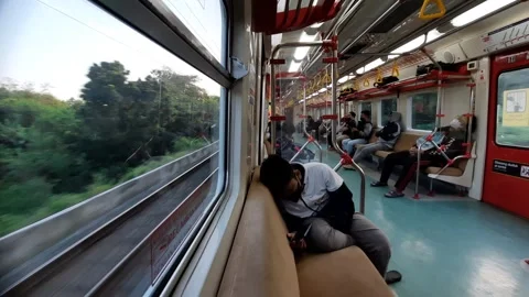 Interior view of KRL Commuter Rail with ... | Stock Video | Pond5