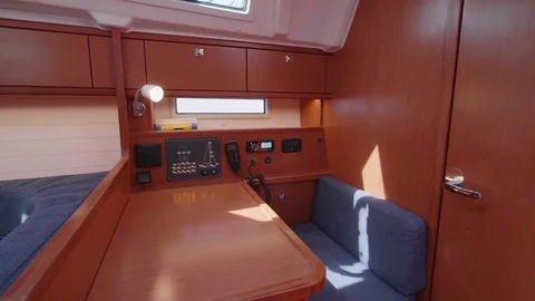Interior view of a map navigation table ... | Stock Video | Pond5