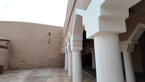 Interior view of a mosque in Diriyah, Ri... | Stock Video | Pond5
