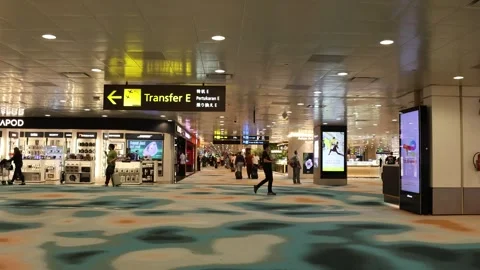 Interior view of Terminal 2 at Singapore... | Stock Video | Pond5