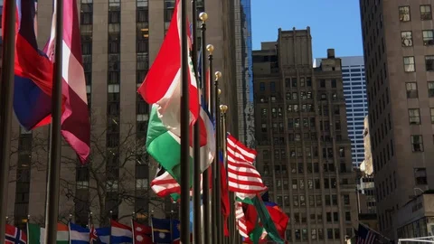 International flags from around the worl... | Stock Video | Pond5