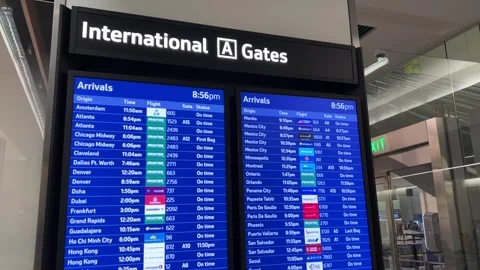 International Flight Schedule Display Bo... | Stock Video | Pond5