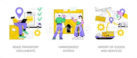 International logistics abstract concept vector illustrations. ~ Clip ...
