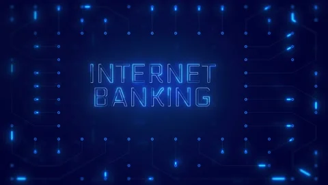 Internet Banking Word Text with neon cir... | Stock Video | Pond5