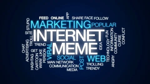 Internet meme animated word cloud, text ... | Stock Video | Pond5