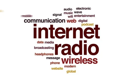 Internet radio animated word cloud, text... | Stock Video | Pond5