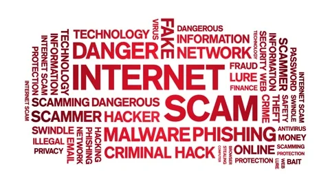 internet scam animated word cloud,animat... | Stock Video | Pond5