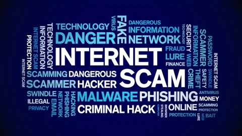 internet scam animated word cloud,animat... | Stock Video | Pond5