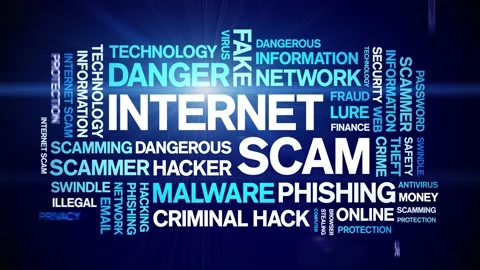 internet scam animated word cloud,animat... | Stock Video | Pond5