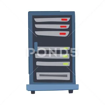 Internet server rack cartoon vector illustration: Royalty Free #274727734