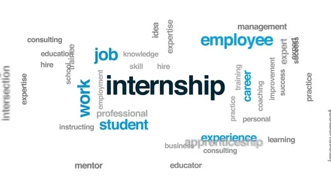 Internship animated word cloud, text des... | Stock Video | Pond5